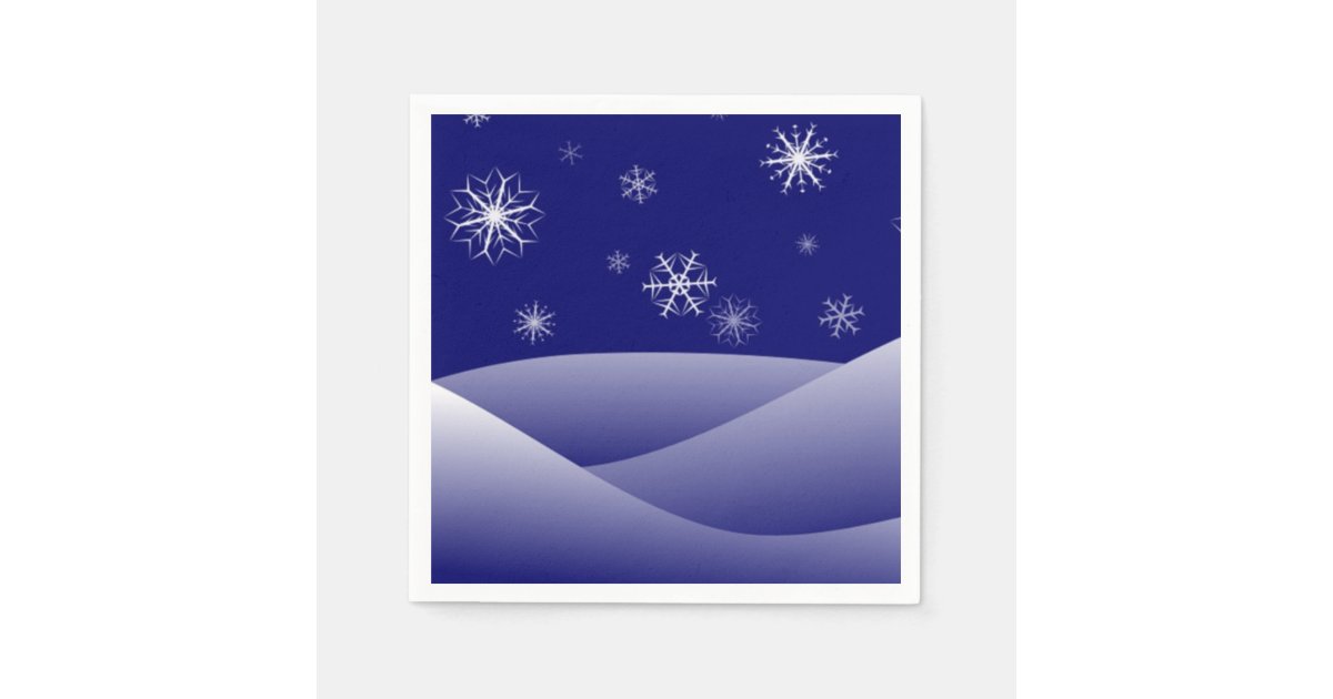 WINTER SNOW SCENE PAPER NAPKINS | Zazzle