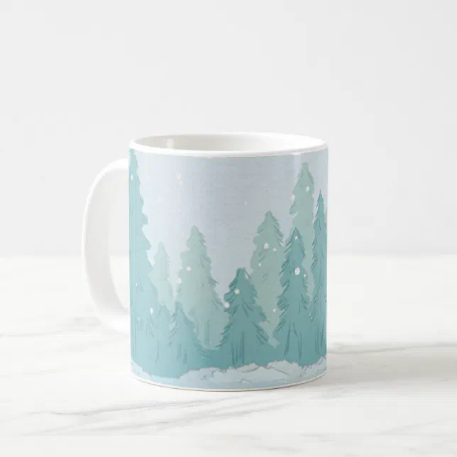 Winter Snow Scene Pine Tree Festive season scene Coffee Mug | Zazzle