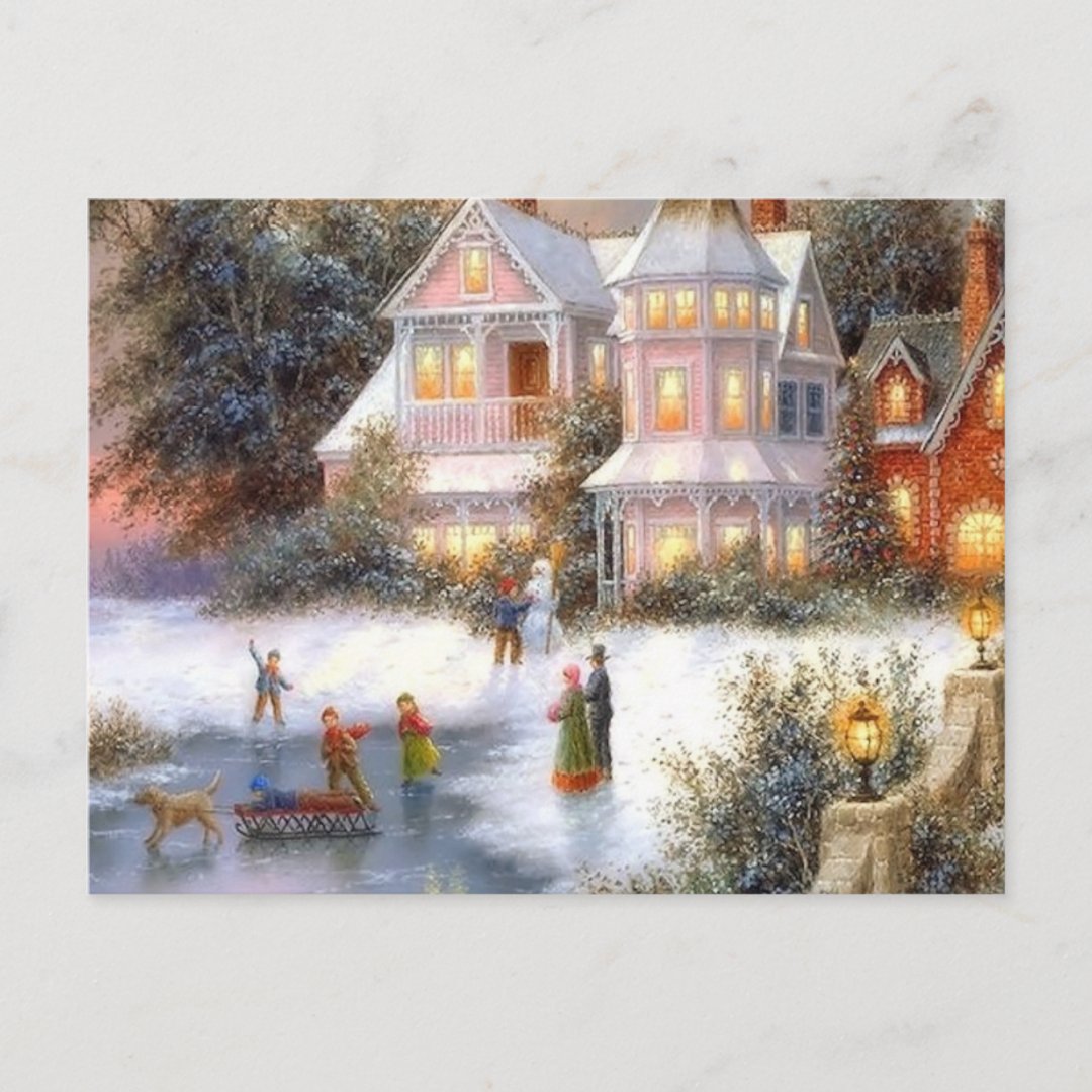 Winter Snow Scene Postcard | Zazzle