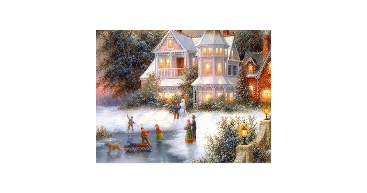 Winter Snow Scene Postcard | Zazzle.com