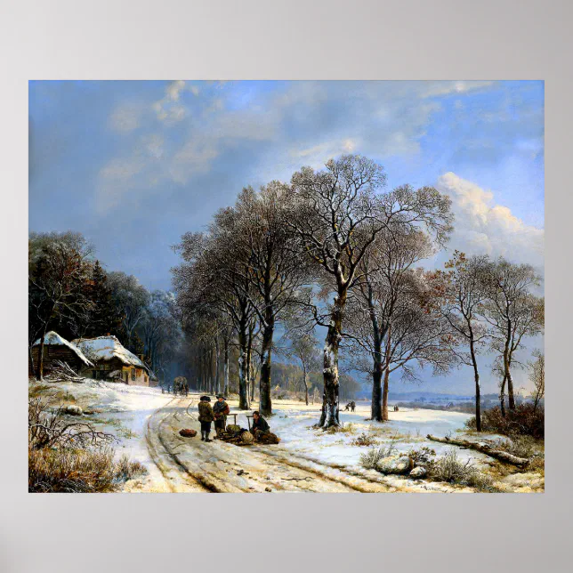 Winter snow scene poster | Zazzle