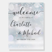 Winter Snow Signature Script Wedding Welcome Sign | Zazzle