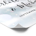 Winter Snow Signature Script Wedding Welcome Sign | Zazzle