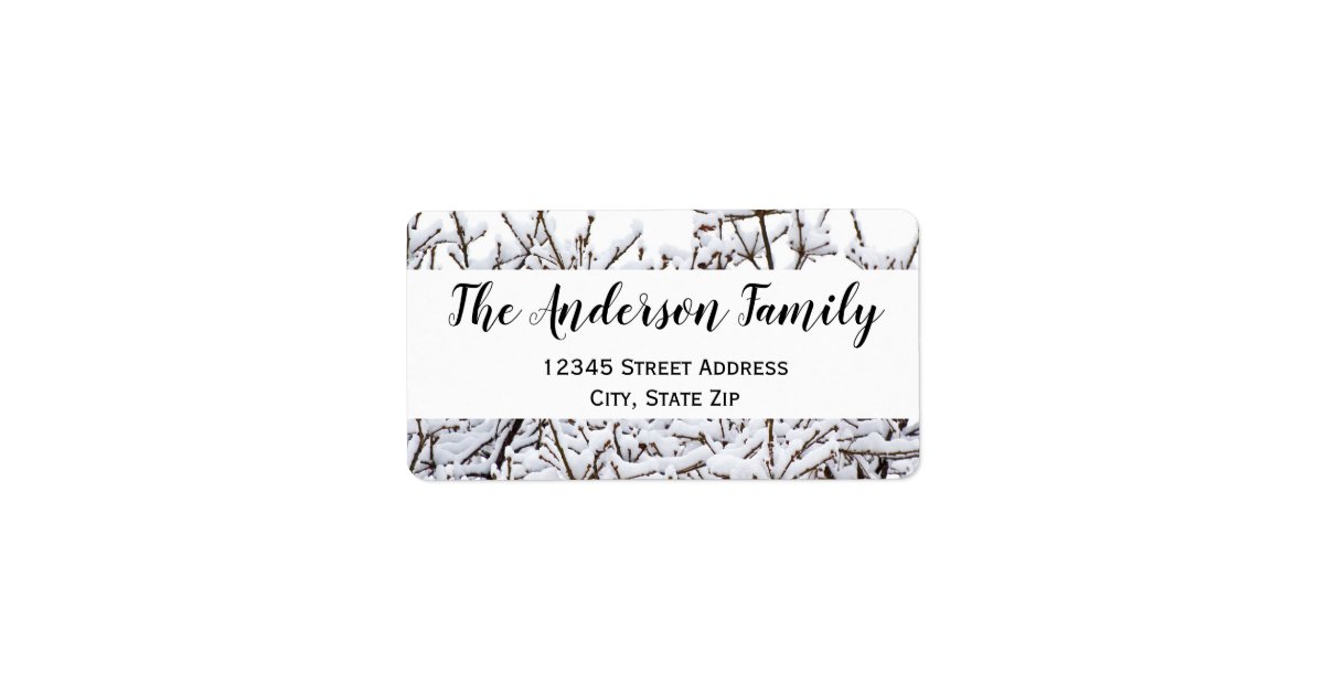 Winter Snow White Background - Address Label | Zazzle
