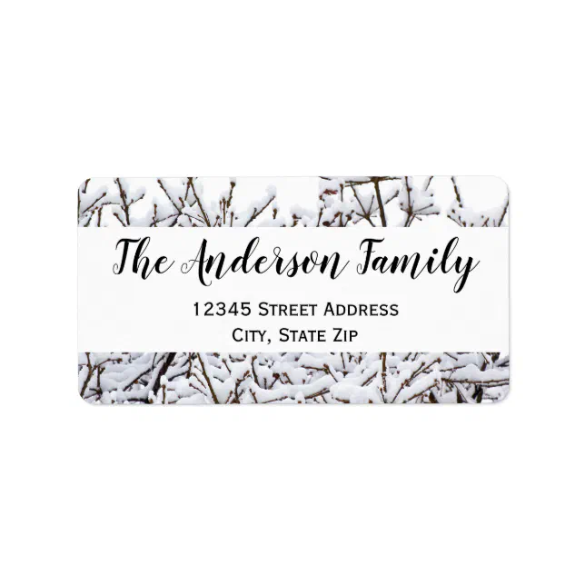 Winter Snow White Background - Address Label | Zazzle