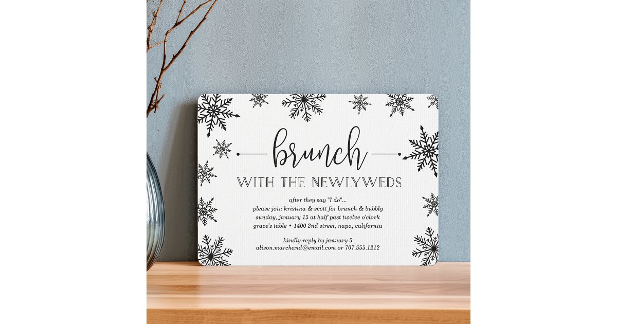 Winter Snowfall Post Wedding Brunch Invitation | Zazzle