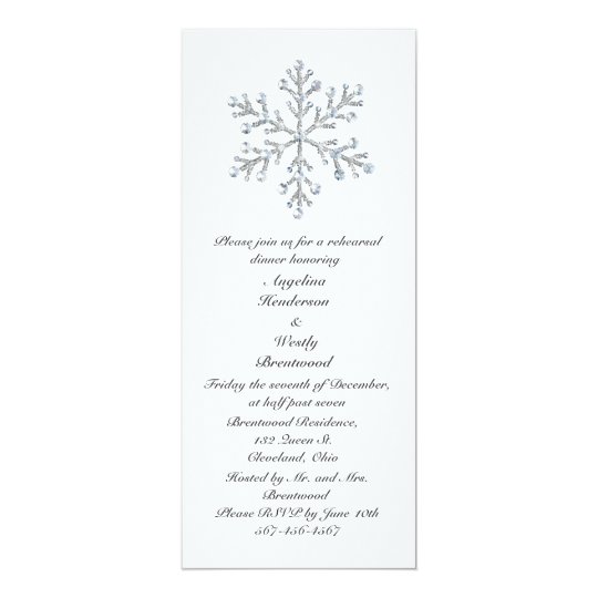 Winter Snowflake Rehearsal Dinner Invitation | Zazzle.com