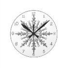 Silver Snowflake Large Clock | Zazzle.com
