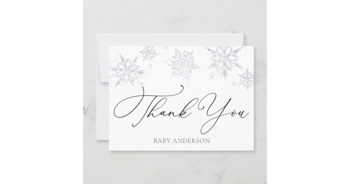 Winter Snowflake Thank You | Zazzle