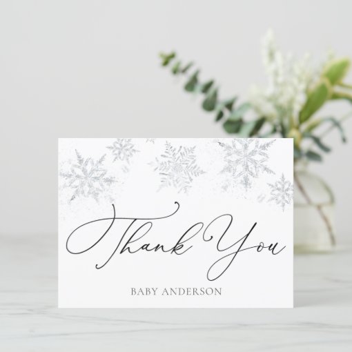 Winter Snowflake Thank You | Zazzle