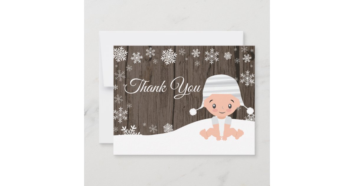 Winter Snowflake Thank You Card | Zazzle