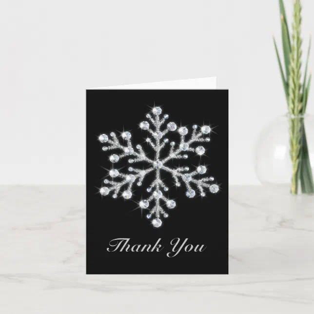 Winter Snowflake Thank You Card | Zazzle