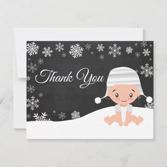 Winter Snowflake Thank You Card | Zazzle