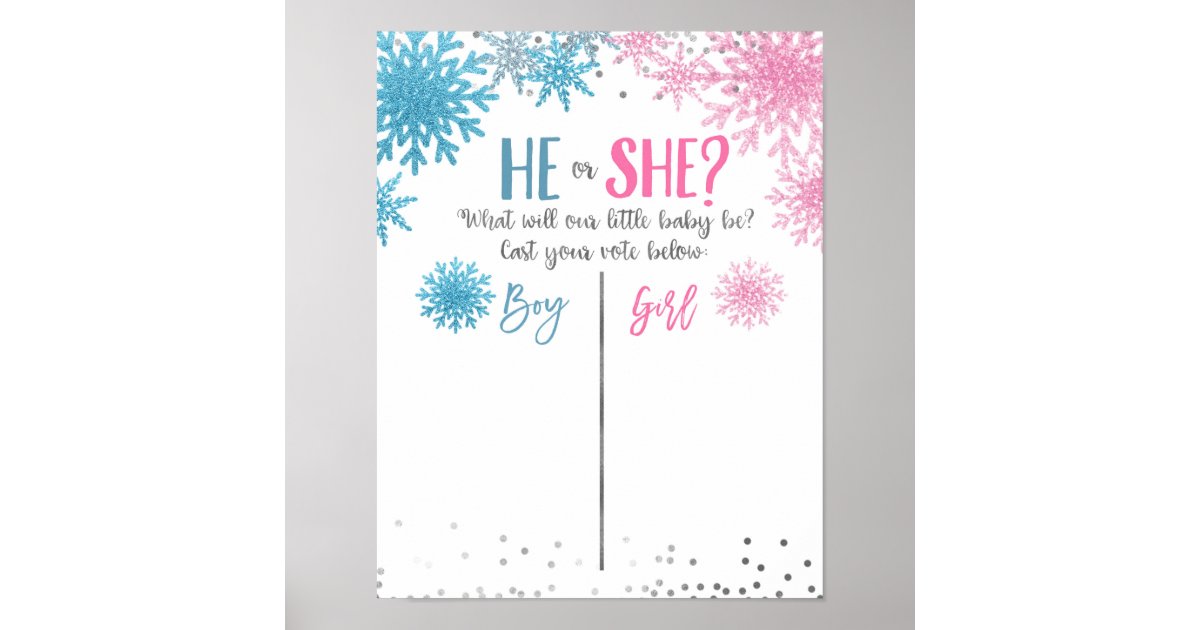 Winter Snowflake Voting Board Poster | Zazzle