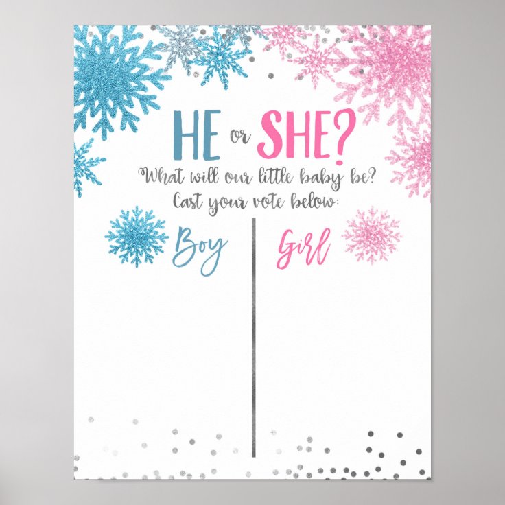 Winter Snowflake Voting Board Poster | Zazzle