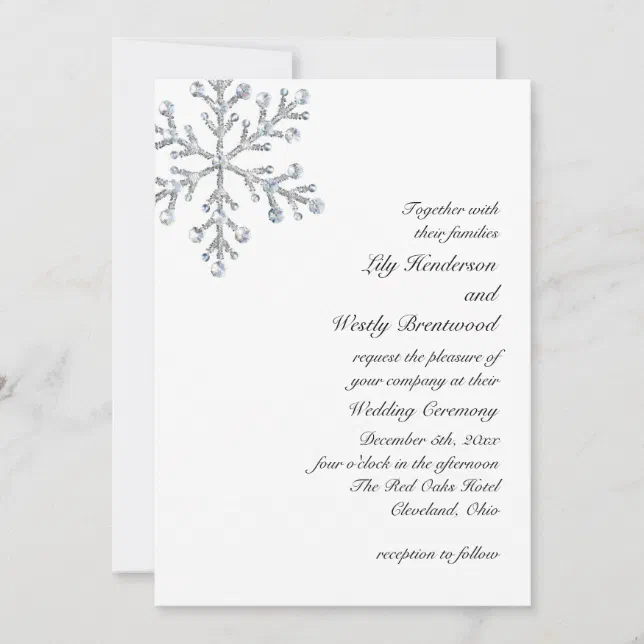Winter Snowflake Wedding Invitation | Zazzle