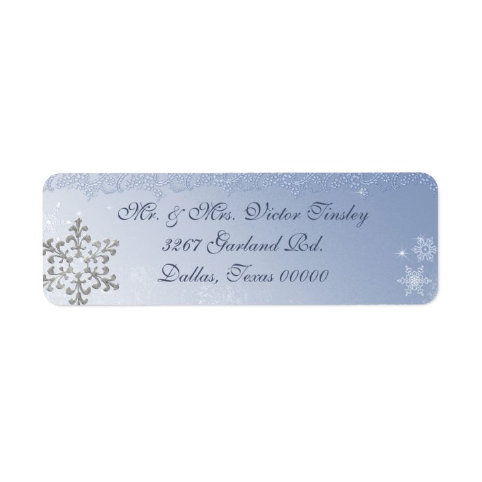 Winter Snowflake Wedding Return Address Label | Zazzle.com
