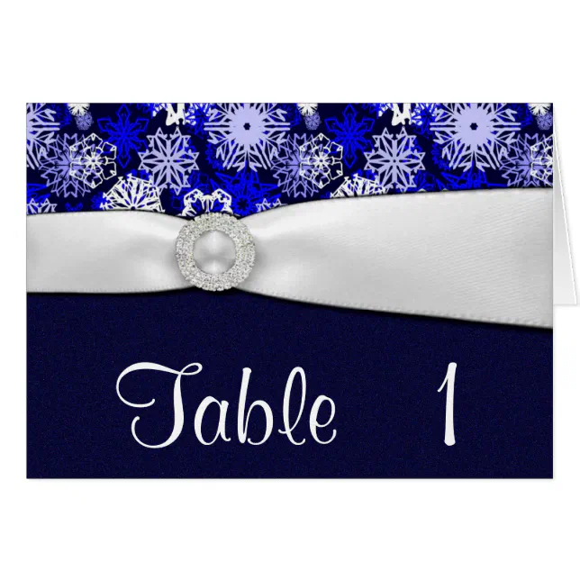 Winter Snowflake Wedding Table Number Cards | Zazzle