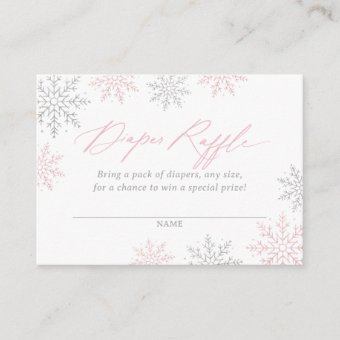 Winter Snowflakes Baby Shower Diaper Raffle Ticket Enclosure Card | Zazzle