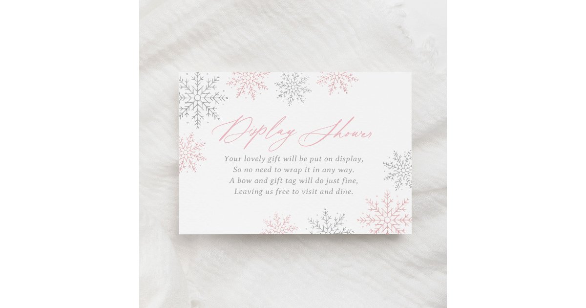 Winter Snowflakes Baby Shower Display Shower Enclosure Card | Zazzle