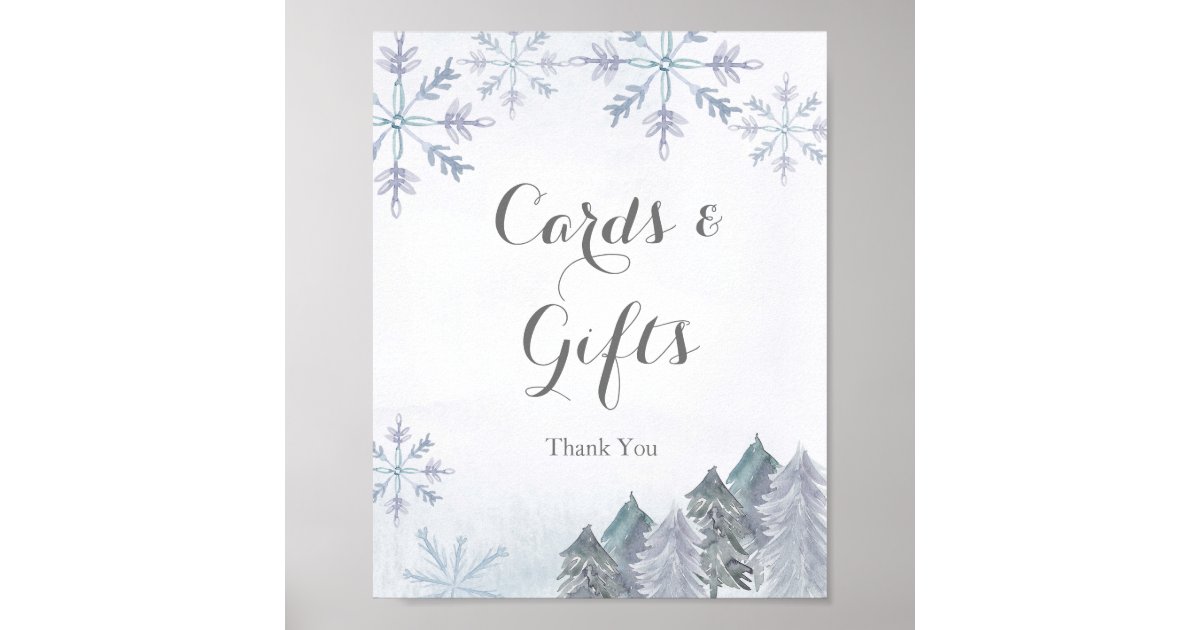 Winter Snowflakes Cards and gift sign | Zazzle