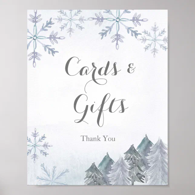 Winter Snowflakes Cards and gift sign | Zazzle