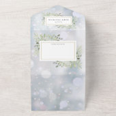Winter Snowflakes Greenery Foliage Baby Shower All In One Invitation ...