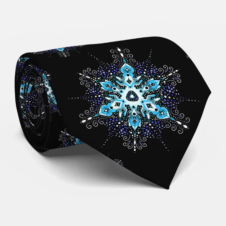 winter snowflakes mens necktie holiday tie | Zazzle