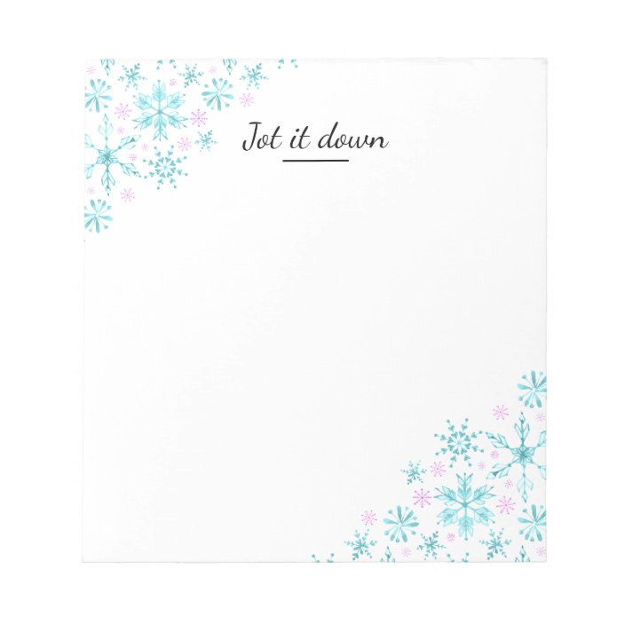 Winter Snowflakes Notepad | Zazzle.com
