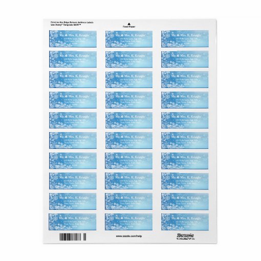 Winter Snowflakes On Blue Address Labels | Zazzle