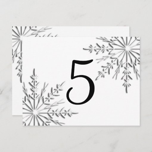 Winter Snowflakes Table Number | Zazzle