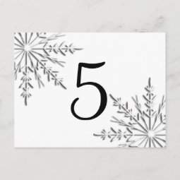 Winter Snowflakes Table Number | Zazzle