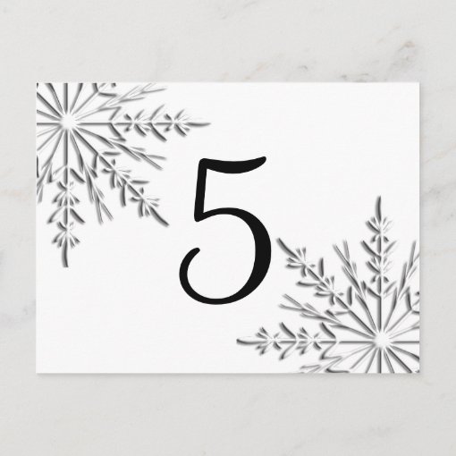 Winter Snowflakes Table Number | Zazzle