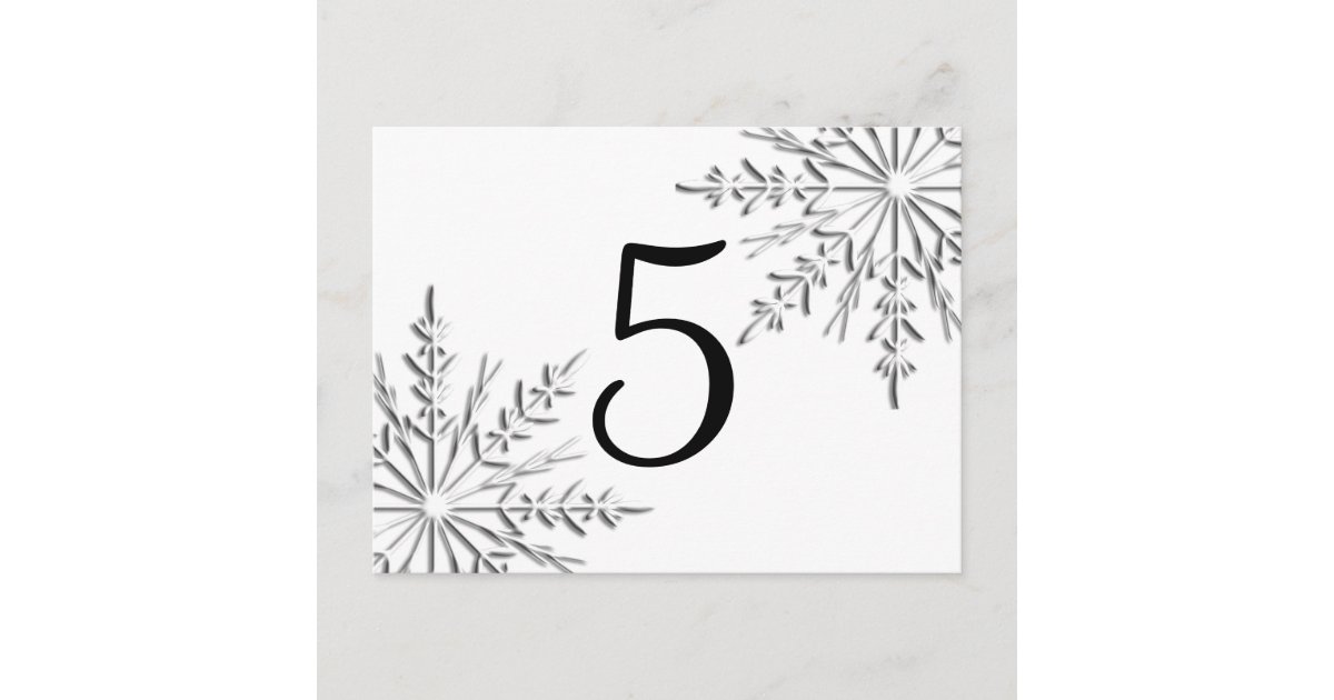 Winter Snowflakes Table Number | Zazzle