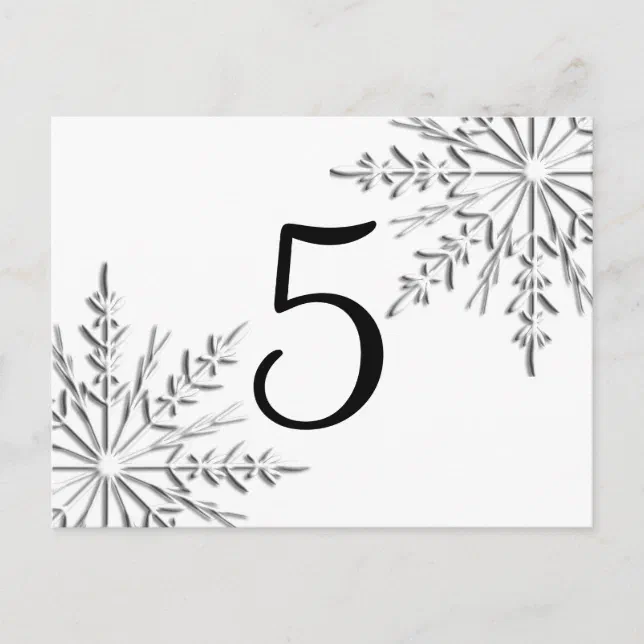 Winter Snowflakes Table Number | Zazzle