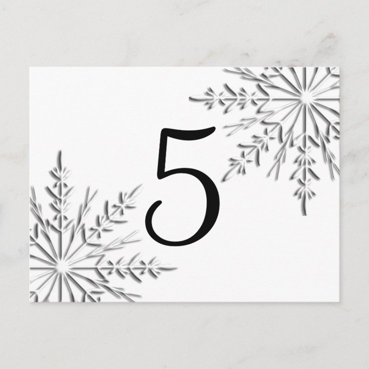 Winter Snowflakes Table Number | Zazzle
