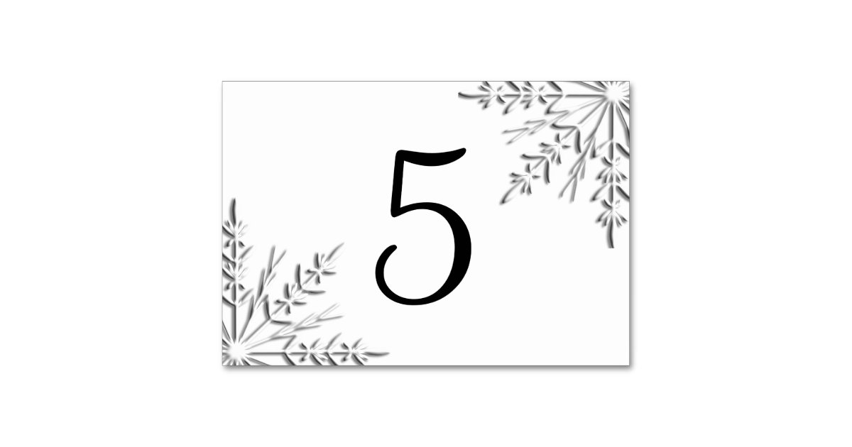 Winter Snowflakes Table Numbers | Zazzle