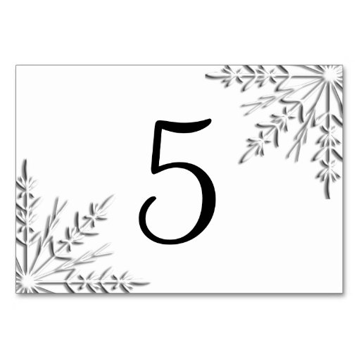 Winter Snowflakes Table Numbers | Zazzle