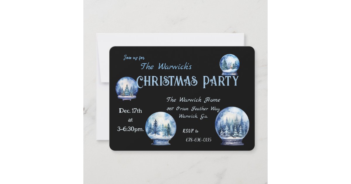Winter Snowglobes Elegant Party Invitation | Zazzle