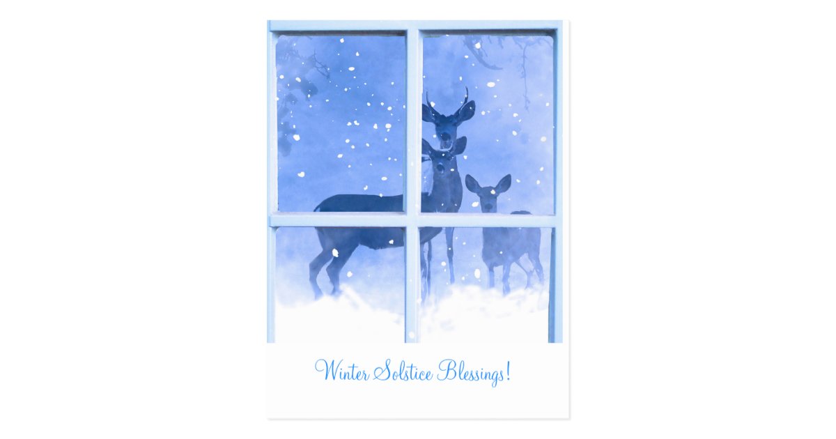 Winter Solstice Blessings Deer Postcard | Zazzle.com