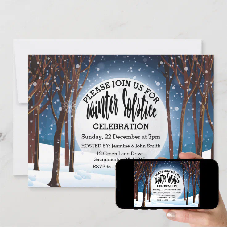 Winter Solstice Celebration Invitation | Zazzle