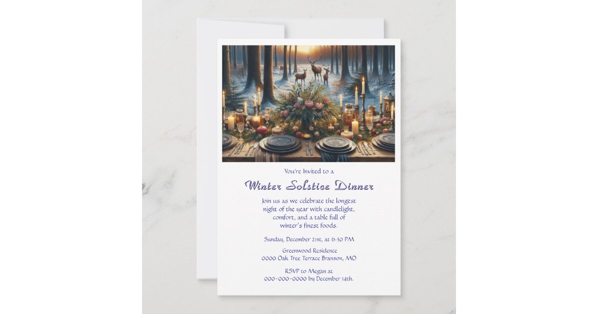 Winter Solstice Dinner Invitation | Zazzle