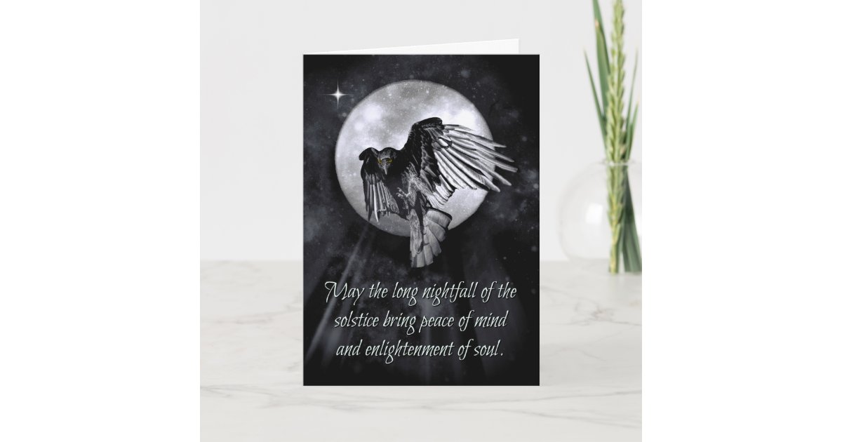 Winter Solstice Holiday Cards Blessing Raven Crows | Zazzle