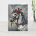 Winter Solstice Horse Yule White Mare Holiday Card | Zazzle