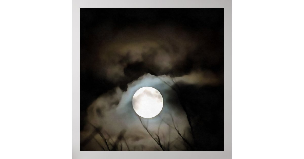 Winter Solstice Moon Celestial Art Poster | Zazzle