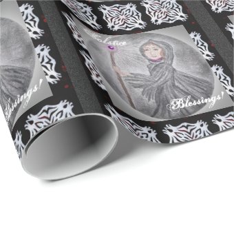 Winter Solstice Snow Maker Witch Pagan Wrapping Paper | Zazzle