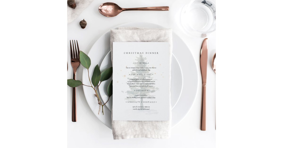 Winter Splendor Watermark Christmas Holiday Menu | Zazzle
