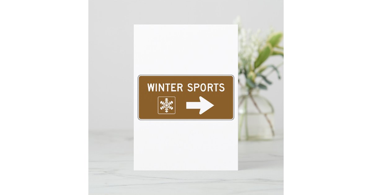 Winter Sports Road Sign Invitation | Zazzle
