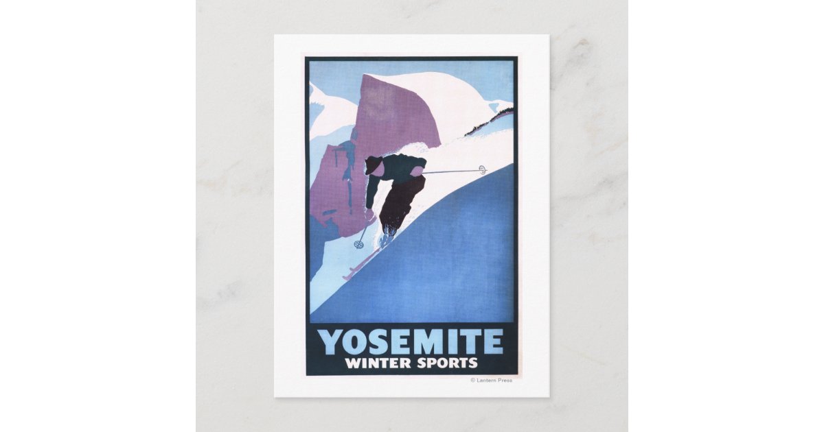 Winter Sports Skiing Promotional Poster Postcard | Zazzle