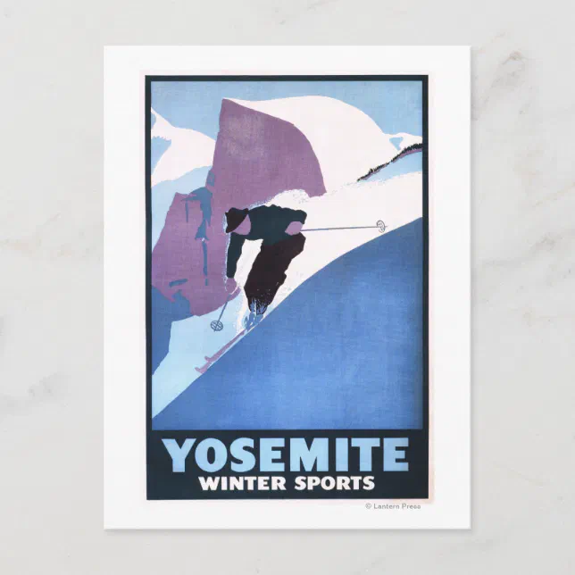 Winter Sports Skiing Promotional Poster Postcard | Zazzle